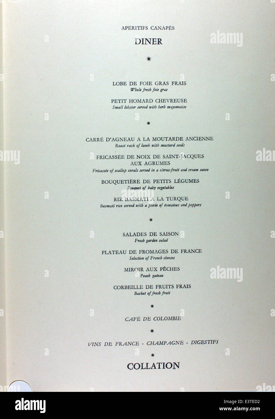 The Air France Menu Collection showcases a selection of in-flight menus ...