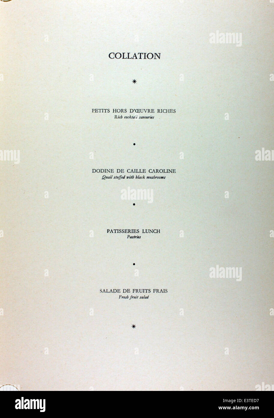 Air france menu collection hi-res stock photography and images - Alamy