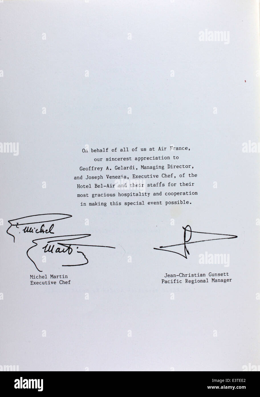 The Air France Menu Collection showcases various in-flight meal menus ...