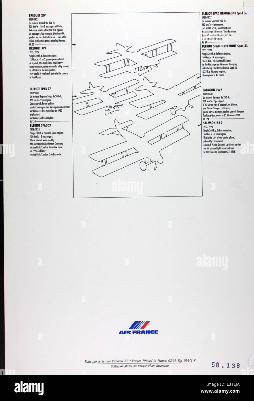 Air france menu collection hi-res stock photography and images - Alamy