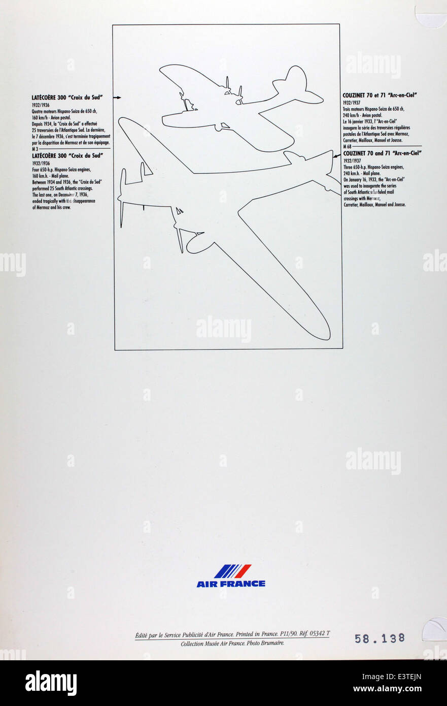 Air france menu collection hi-res stock photography and images - Alamy