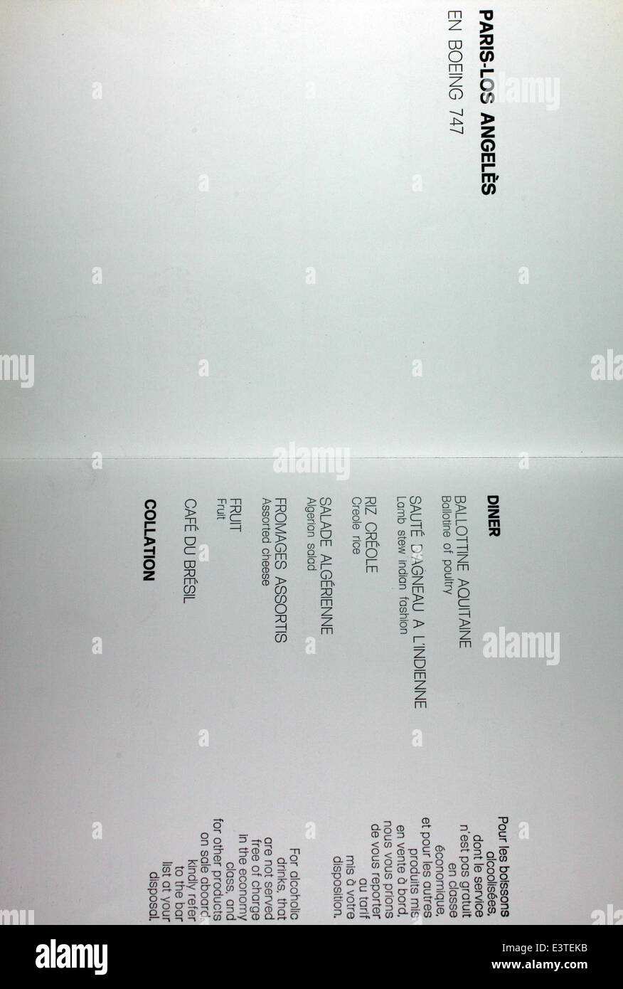 The Air France Menu Collection showcases various in-flight menus used ...