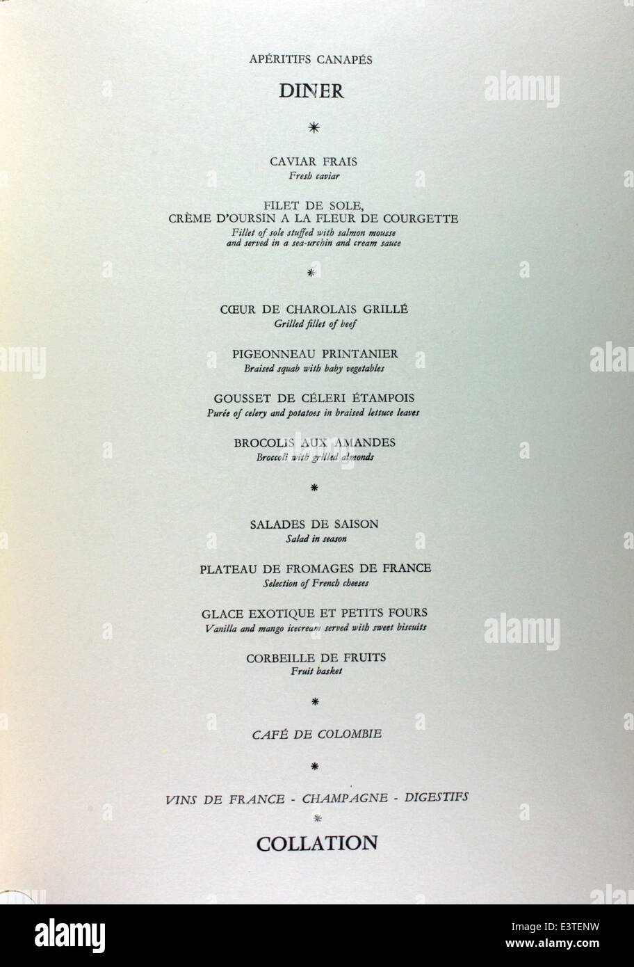 The Air France Menu Collection showcases the airline's in-flight dining ...