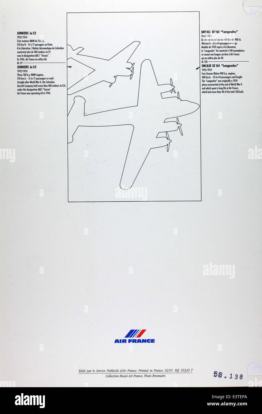 Air france menu collection hi-res stock photography and images - Alamy