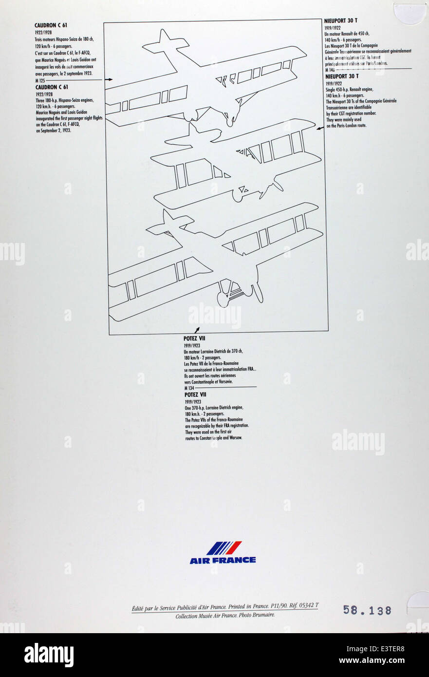 Air france menu collection hi-res stock photography and images - Alamy