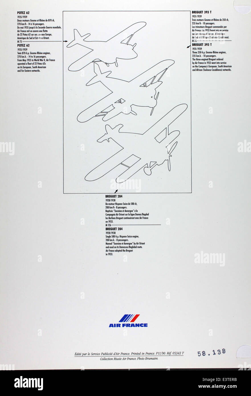 This collection features menus from Air France, showcasing the airline ...