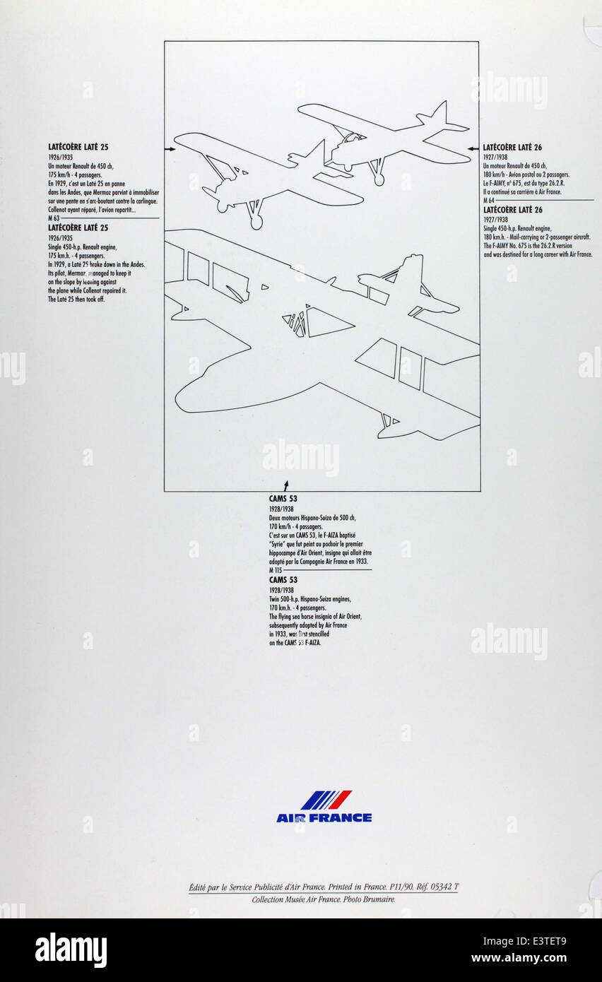 This collection showcases a variety of Air France airline menus ...