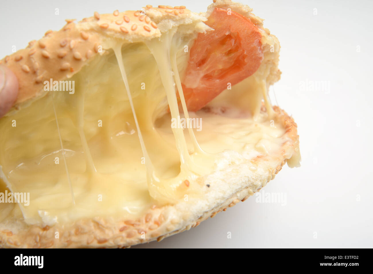 Grilled Cheese sandwich on a sesame roll Stock Photo - Alamy