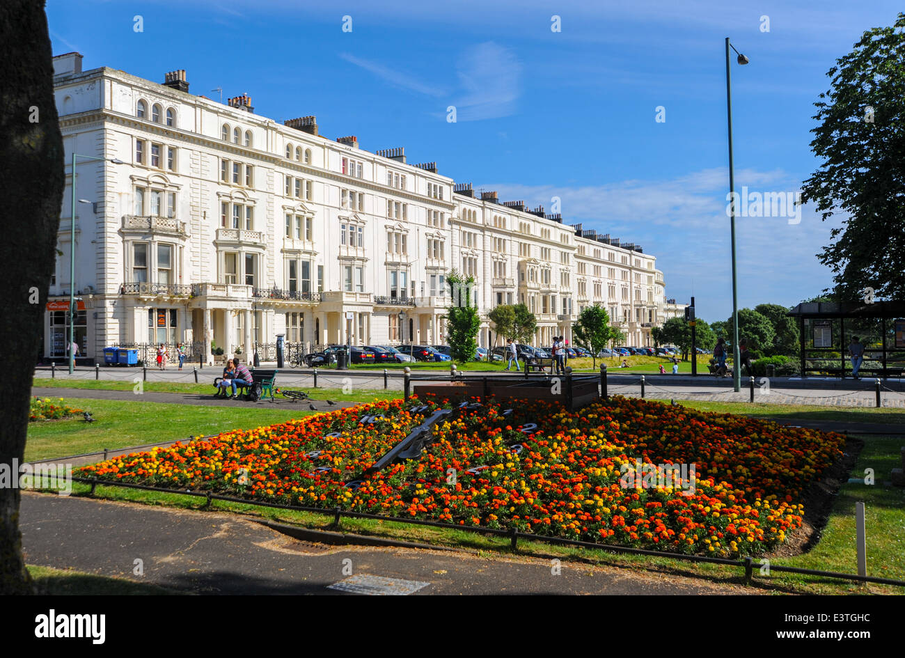 Floral clock in Palmeira Square Hove Brighton Sussex UK Stock Photo - Alamy
