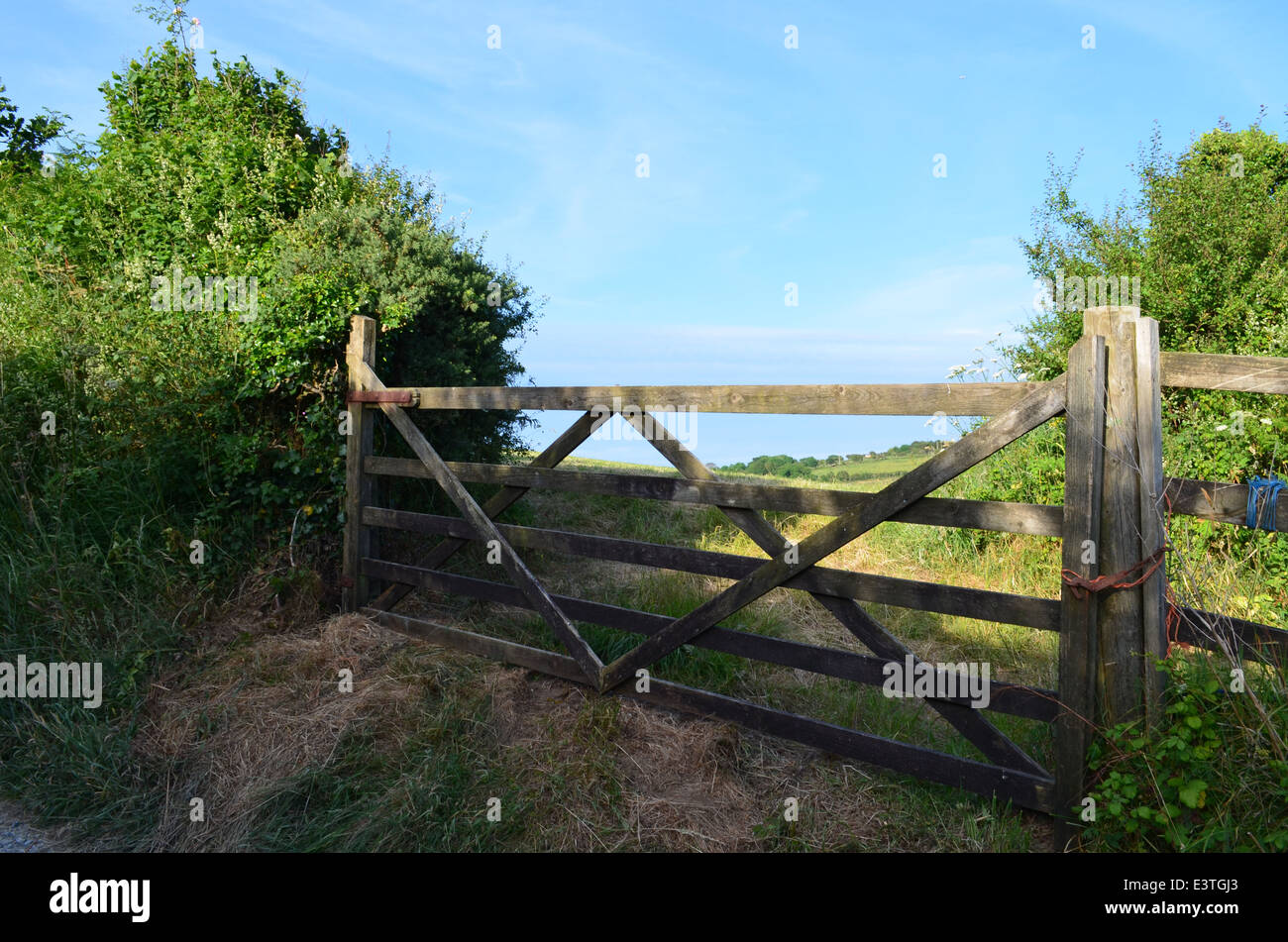 Rural farm gate in the Cornish countryside Stock Photo - Alamy
