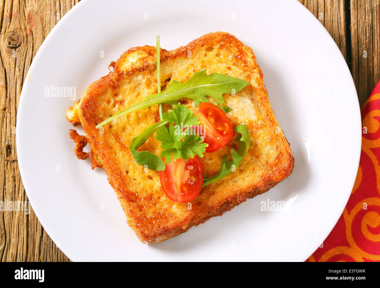 French toast - Bread soaked in beaten eggs and then fried Stock Photo ...
