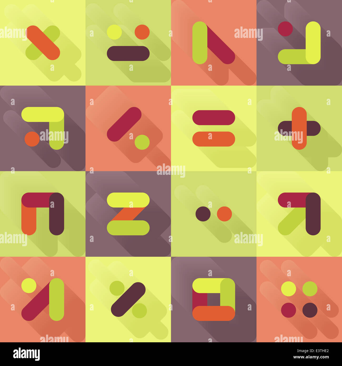 New Set Of Flat Icons. Mathematical Symbols Stock Photo - Alamy
