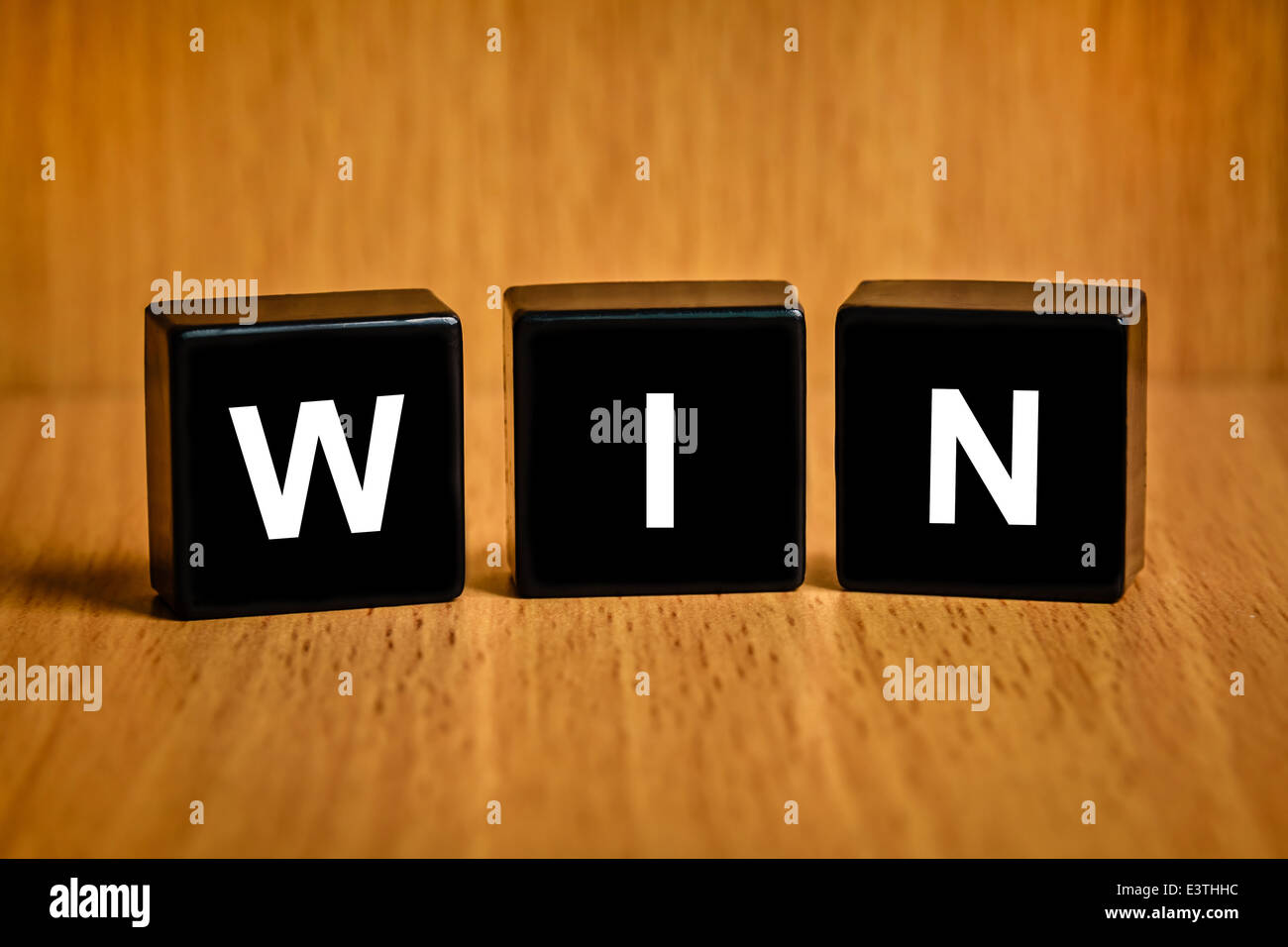 win text on black block Stock Photo - Alamy