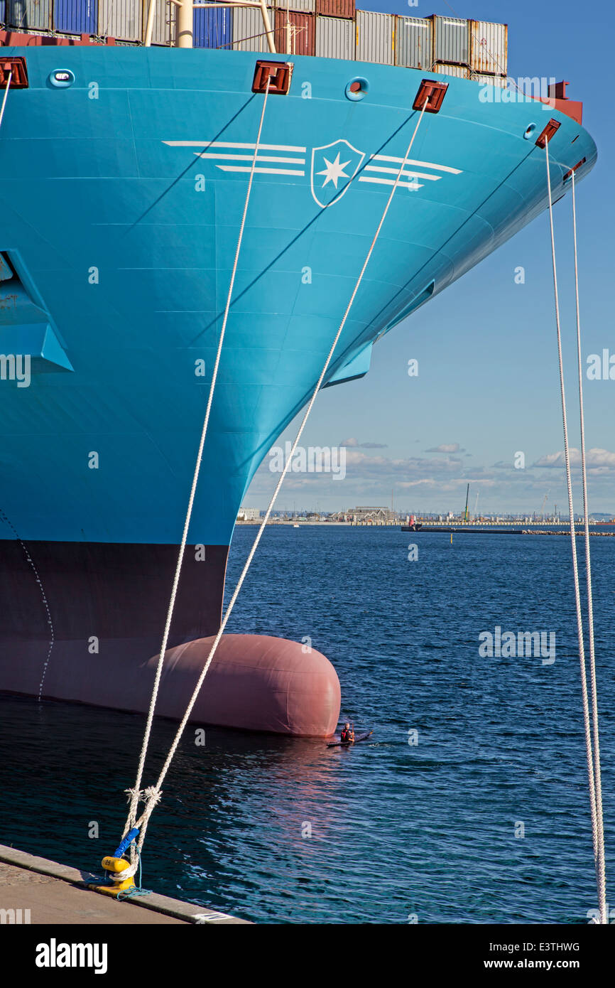 Bow of a container ship Stock Photo - Alamy