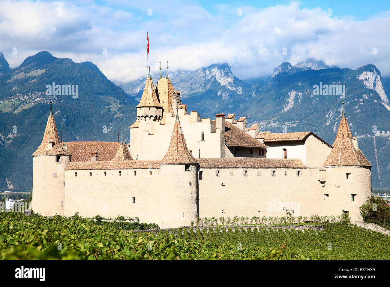 Famous castle Chateau d'Aigle in canton Vaud, Switzerland Stock Photo ...