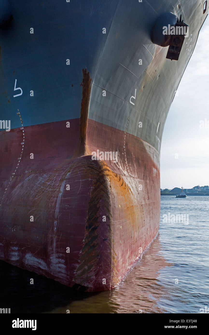 Bow of a ship, Hamburg harbour, Germany, Europe Stock Photo - Alamy