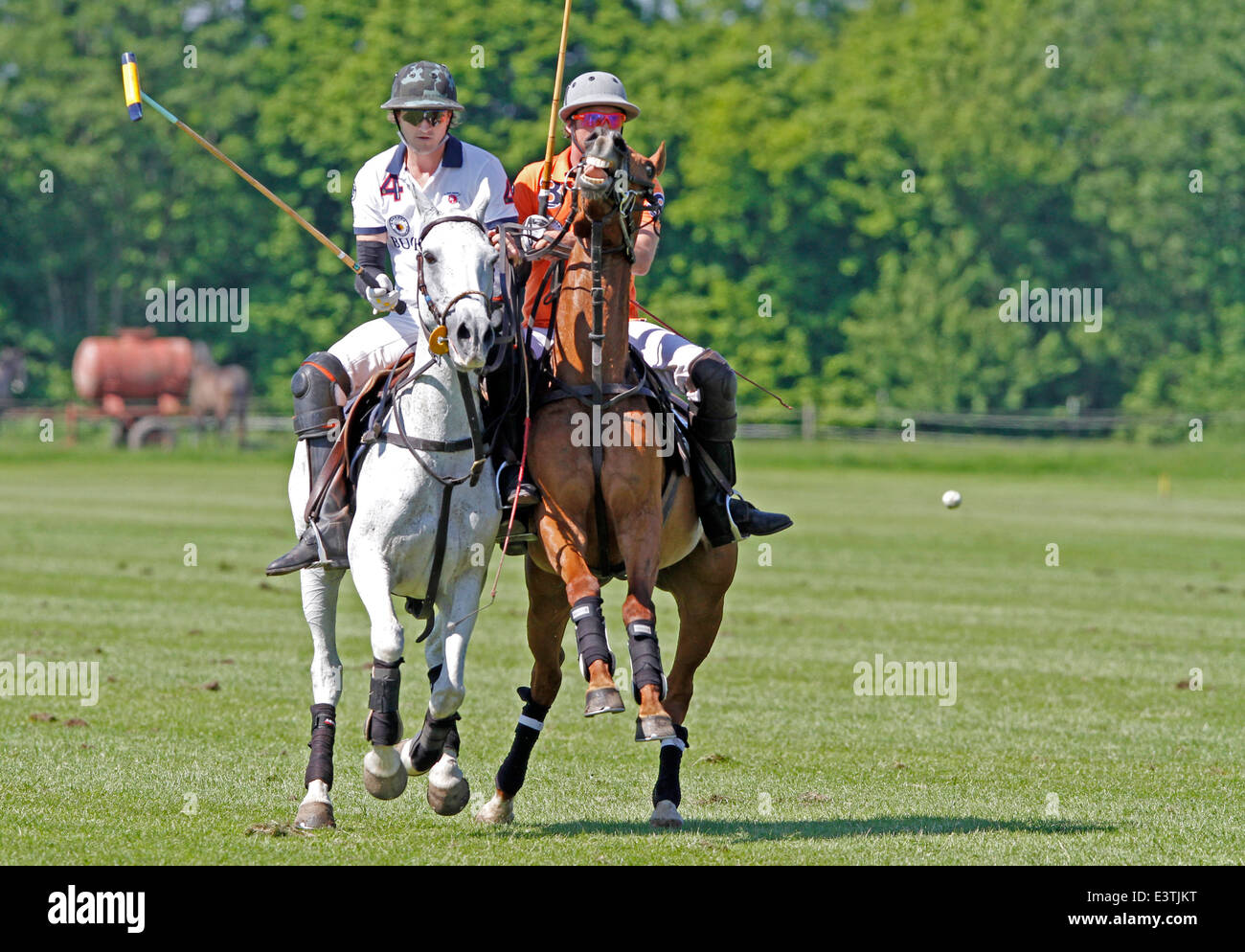 Polo players fight on the ball, Bucherer High Goal Polo Cup, Gut Aspern ...