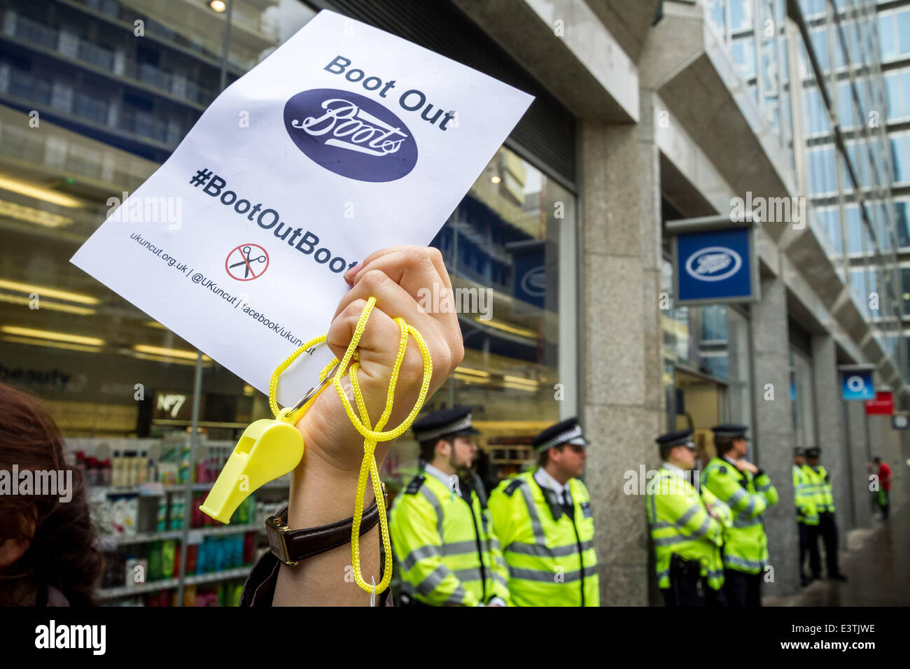 ‘Boot Out Boots’ Protest by UK Uncut over Tax Dodging in London Stock ...