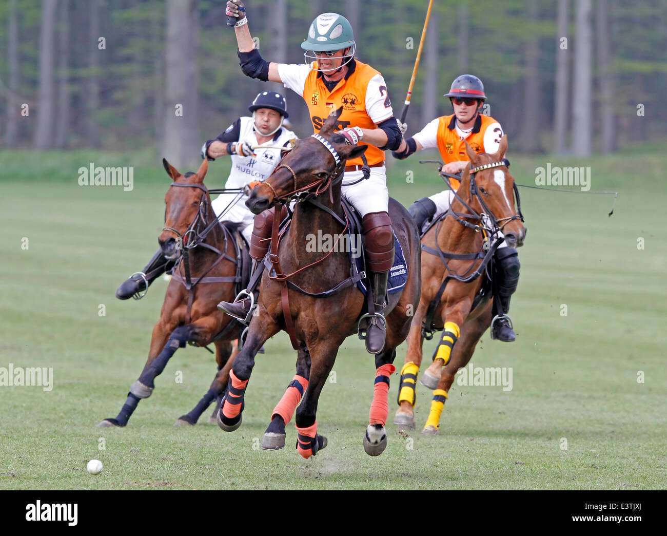 Polo players in action, Polo Cup at Gut Basthorst 2013, Germany Stock ...