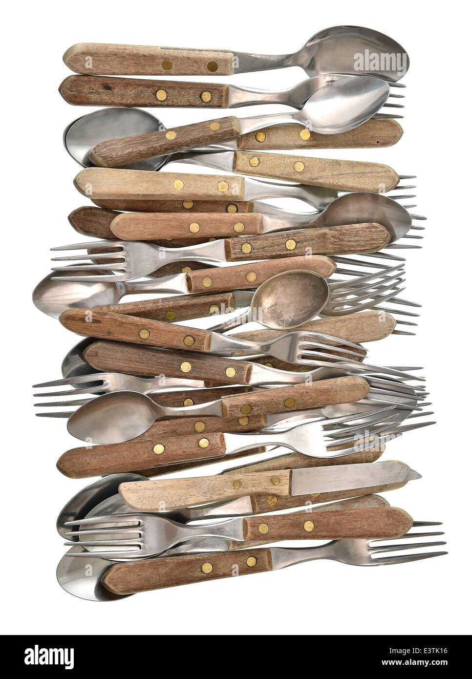 Vintage cutlery isolated on white background. Retro kitchen utensils ...