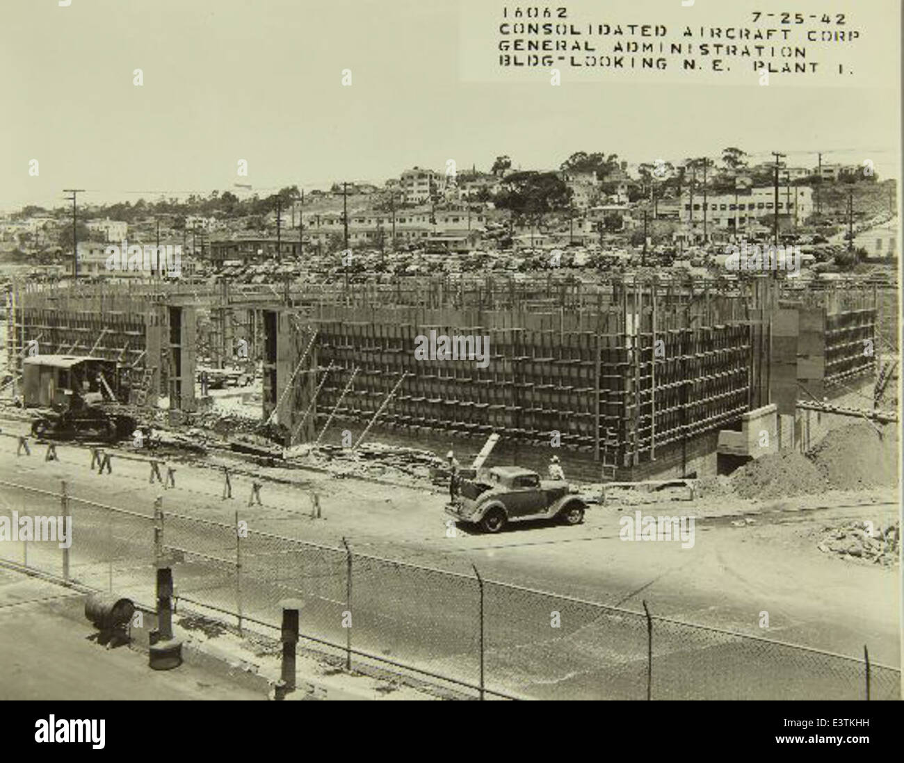 This image shows the construction of the administration building at the ...