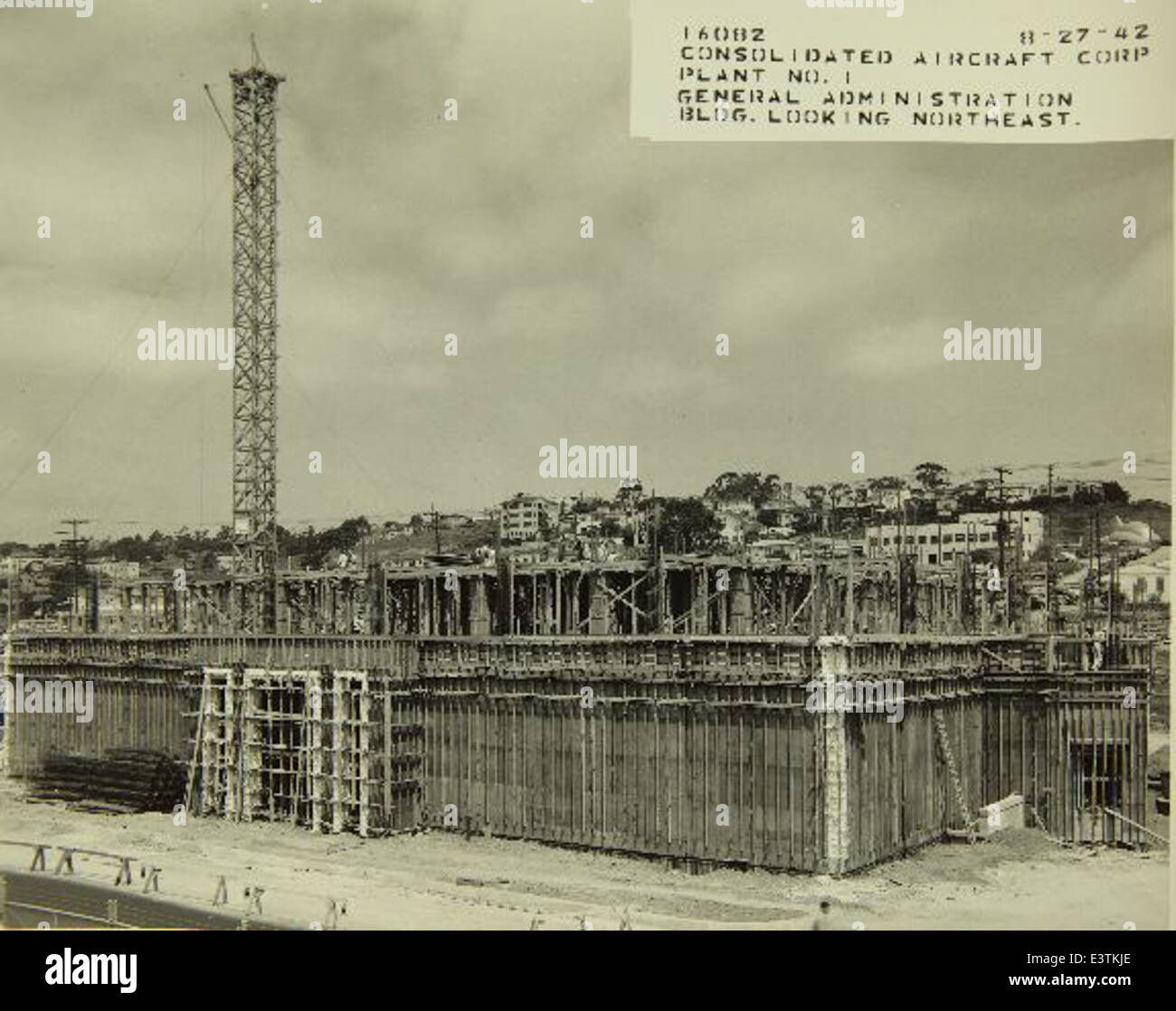 This image shows the construction of the administration building at the ...