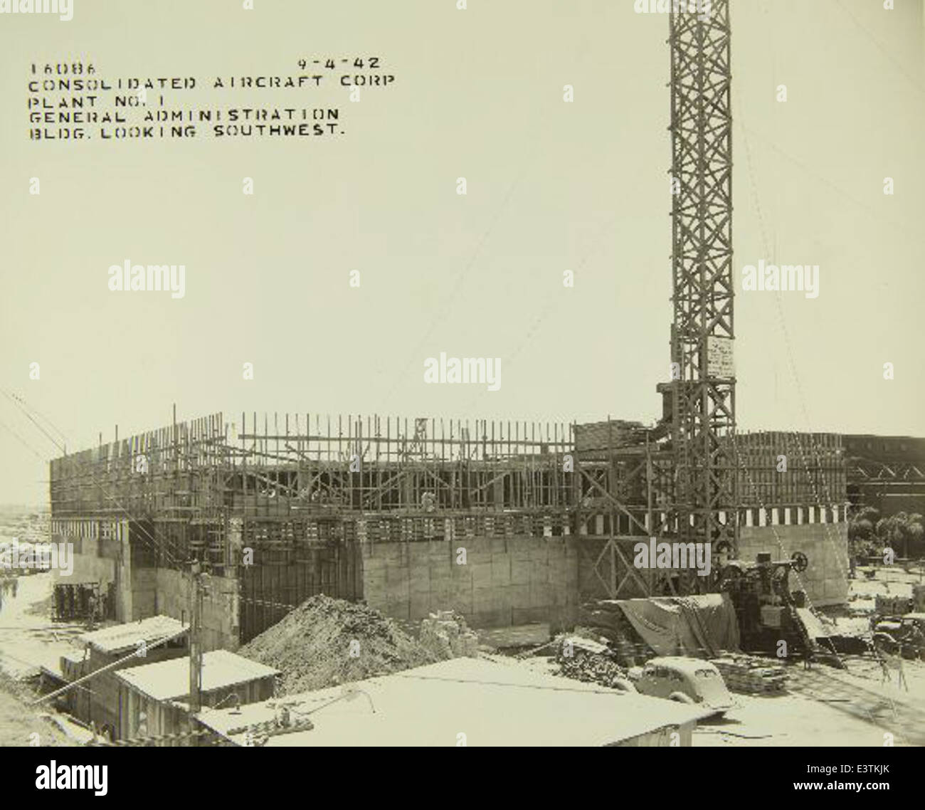 This photo shows the construction of the administration building at the ...
