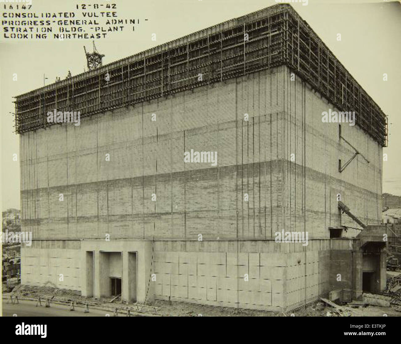 This image shows the construction of the administration building at the ...