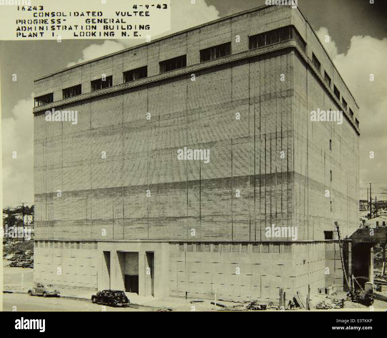 The image captures the construction of the administration building at ...