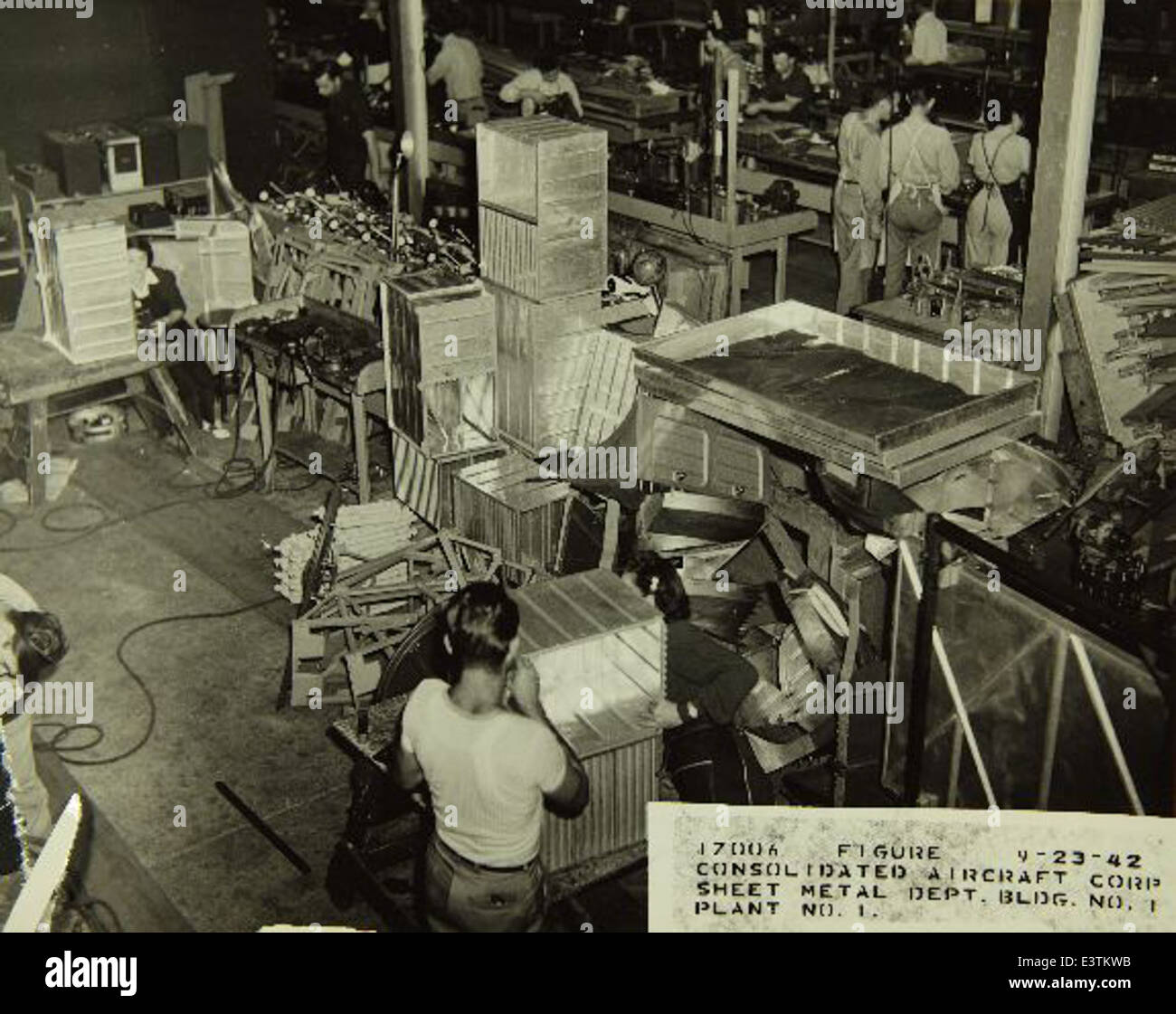 Factory scenes from the Consolidated/Convair aircraft manufacturing ...