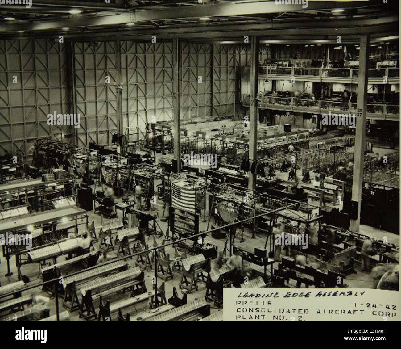 This image shows the B-24 Liberator construction at the Consolidated ...