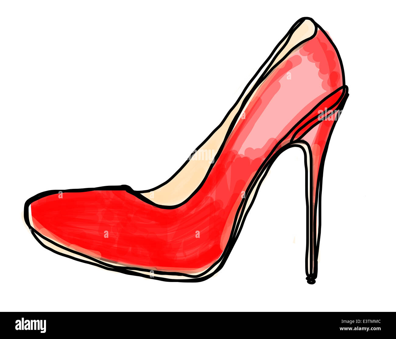 Illustration of a high heel shoe Stock Photo - Alamy