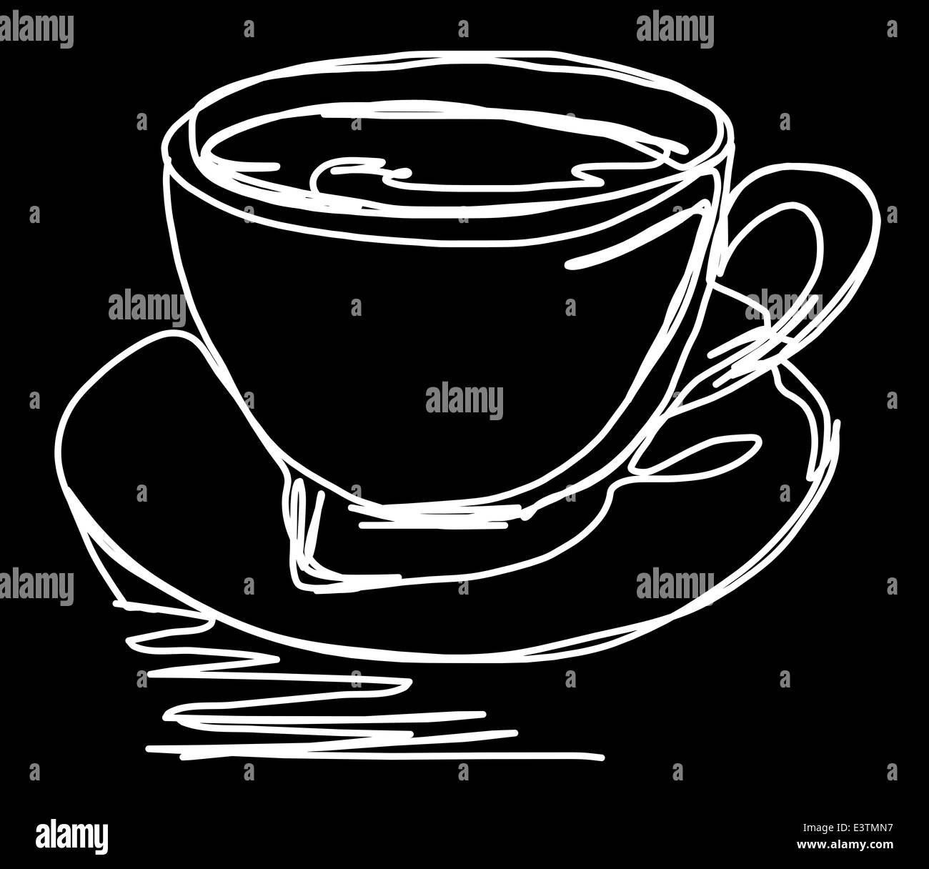 White cup saucer coffee Black and White Stock Photos & Images - Alamy