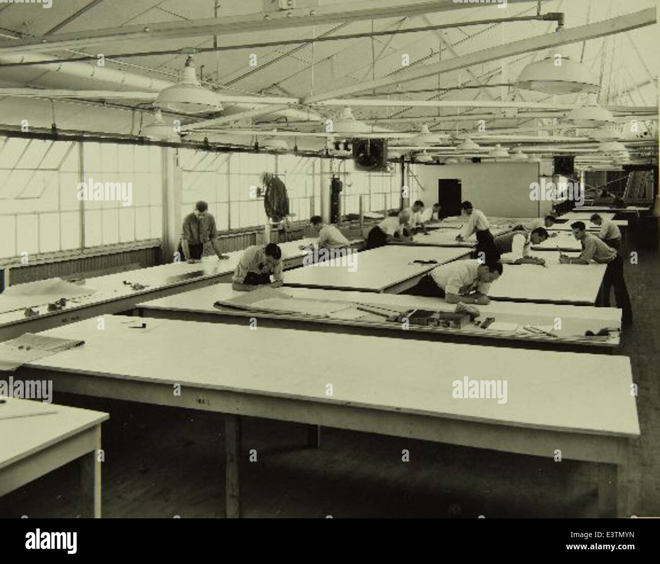 The Engineering Loft at the Consolidated/Convair Aircraft Factory in ...