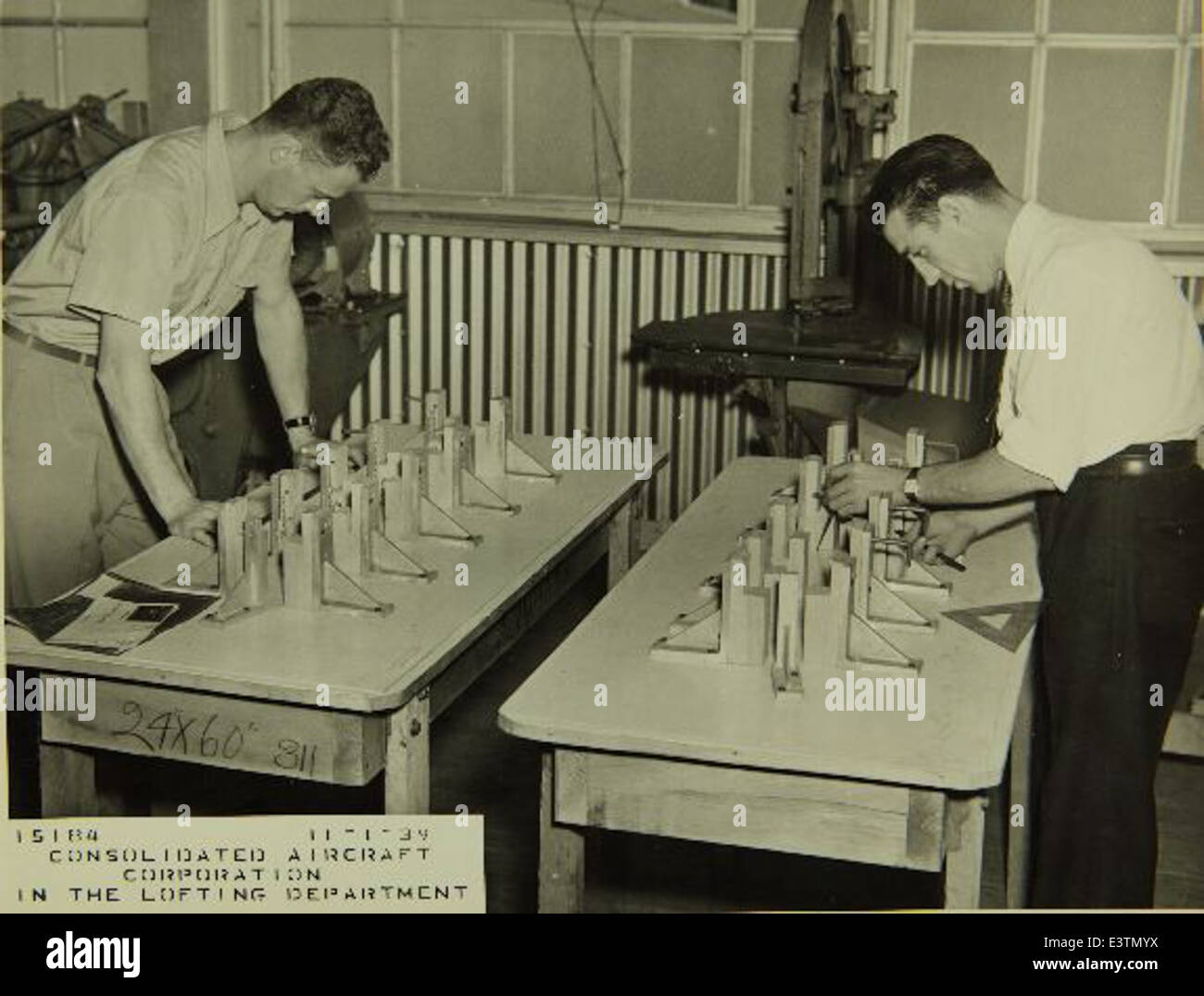 This image depicts the lofting process at the Consolidated/Convair ...