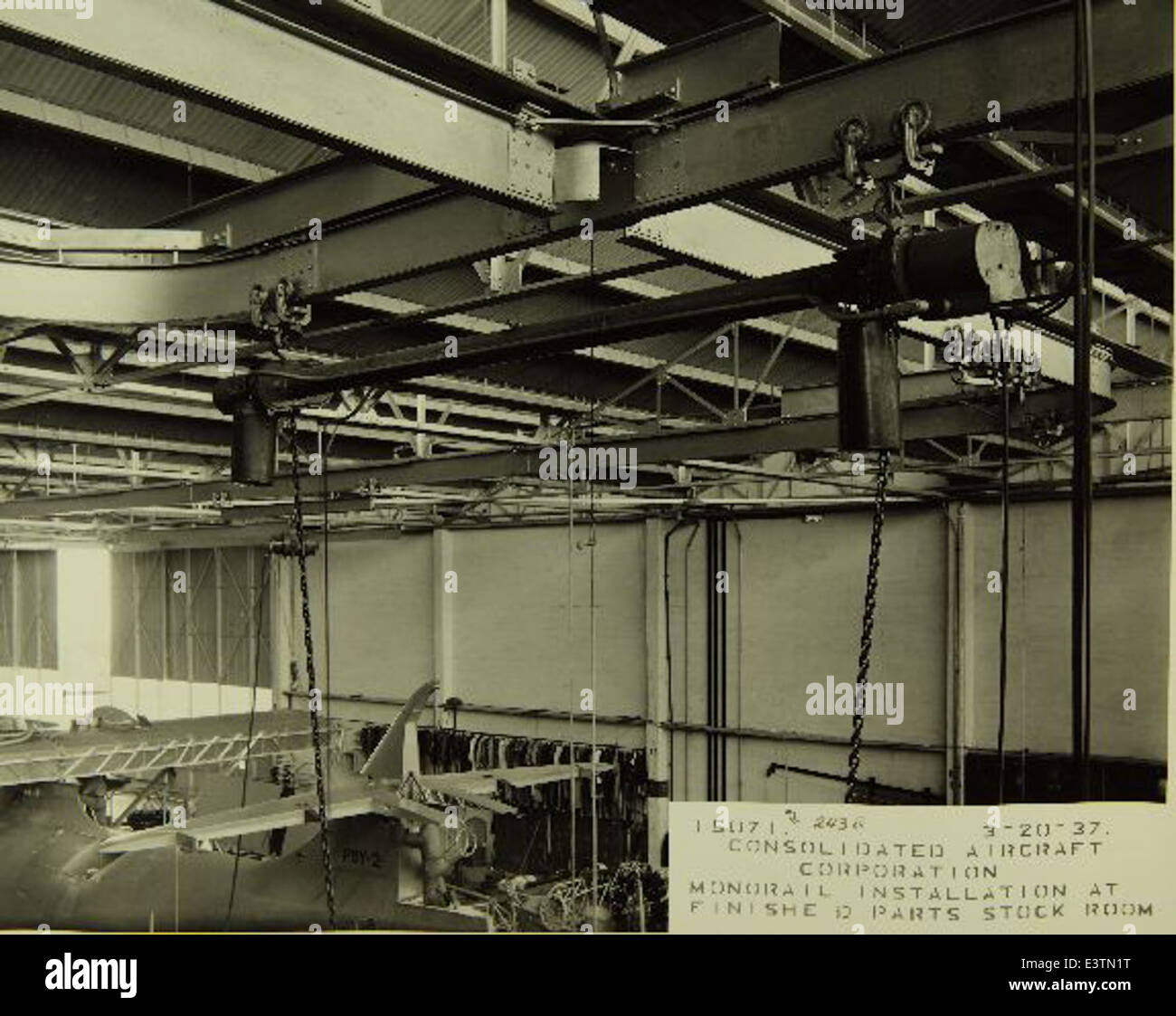 This image shows a monorail system at the Consolidated/Convair Aircraft ...