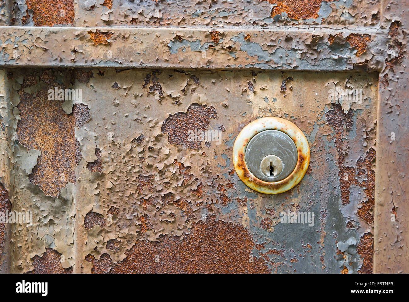 Old rusty metal plate and lock heavily aged and corroded Stock Photo ...