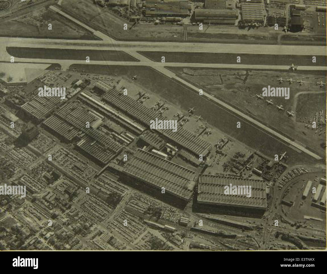This aerial photo shows the Consolidated/Convair Aircraft Factory at ...