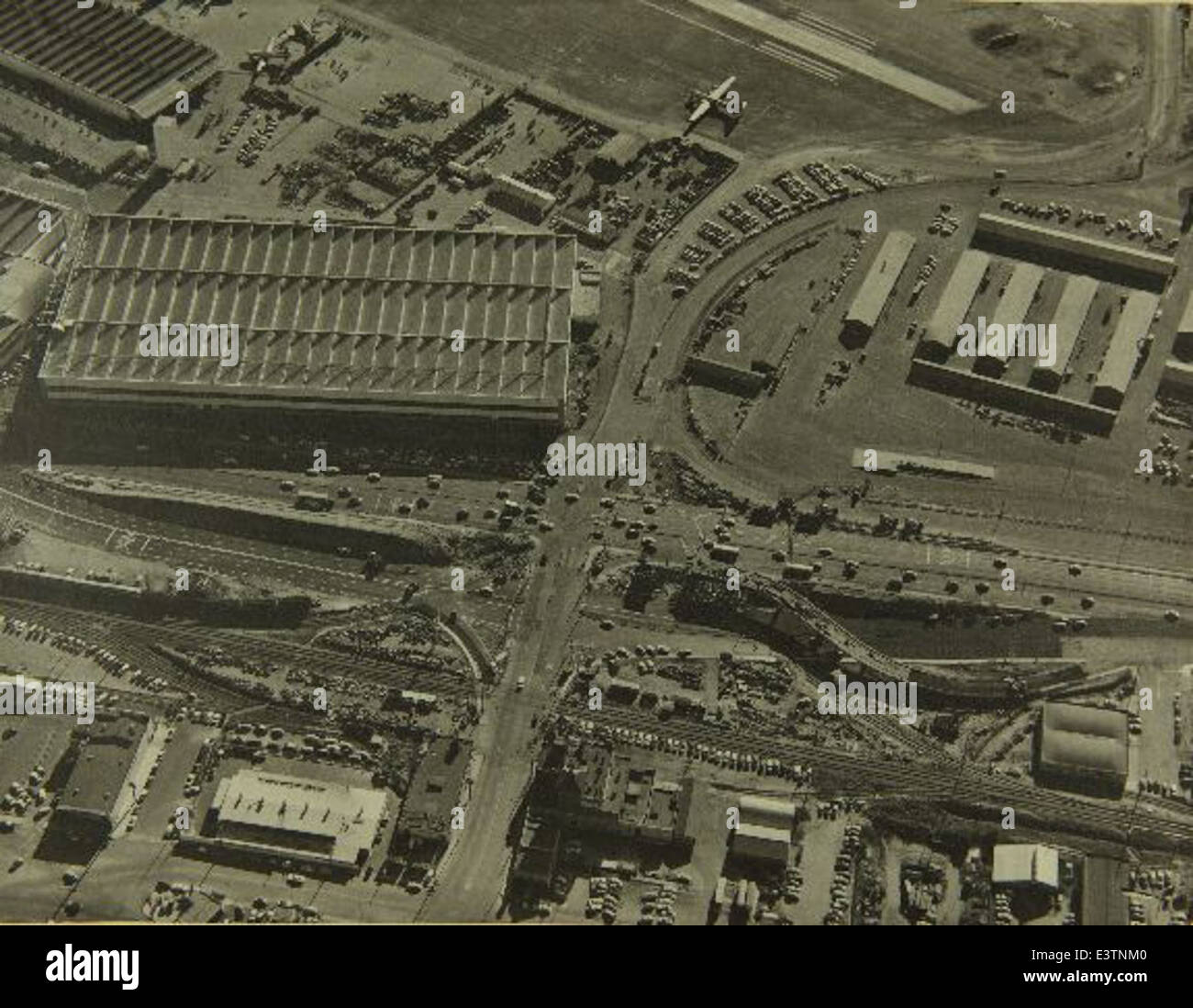 An aerial view of the Convair/General Dynamics aircraft factory near ...