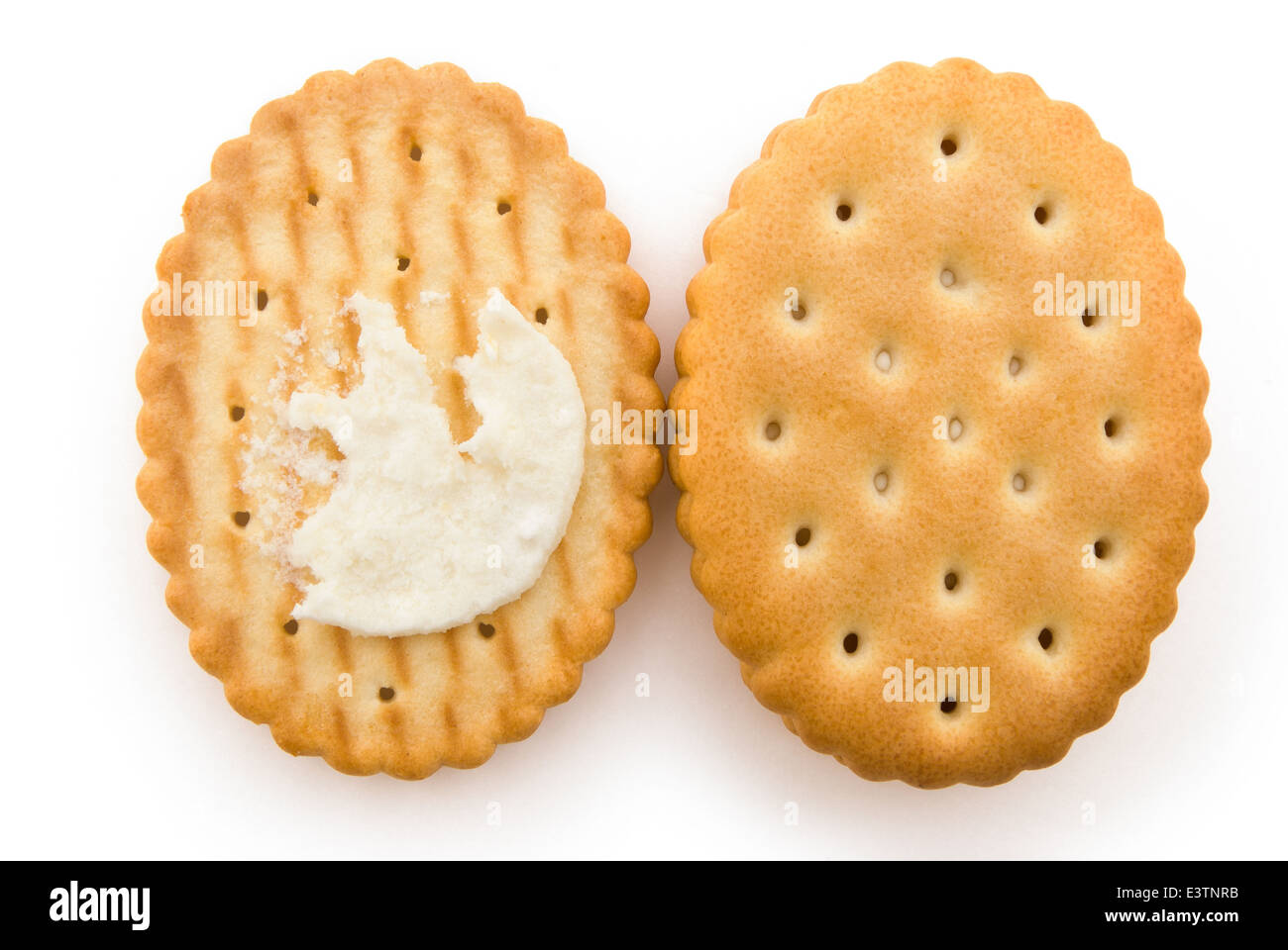 opened sandwich biscuits Stock Photo - Alamy