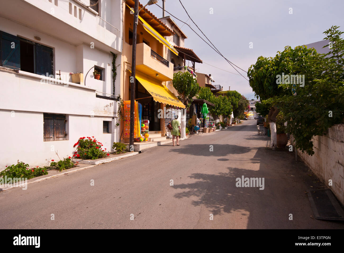 Street Scene Of The Traditional Cretian Village Of Panormo Stock Photo ...