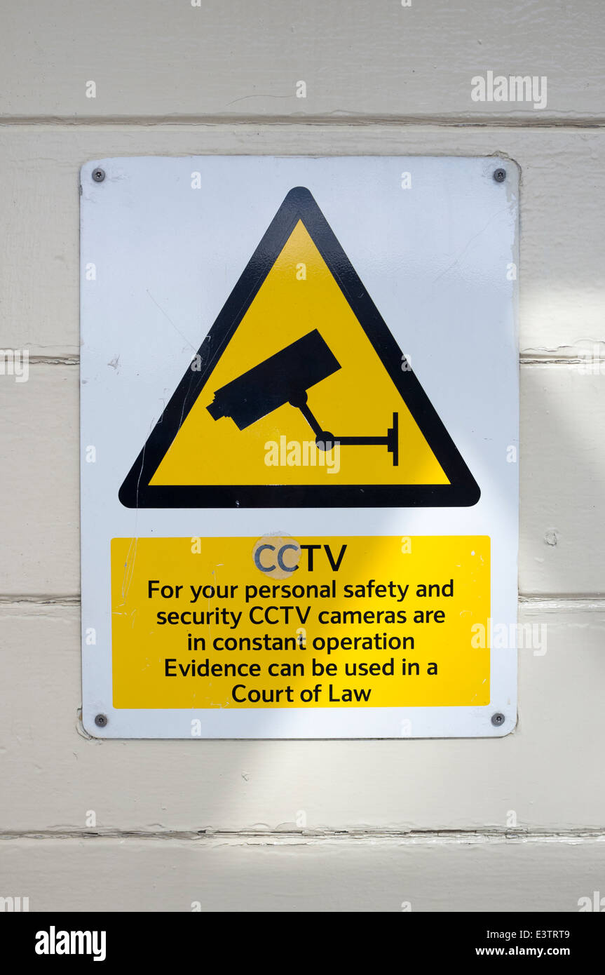 Cctv camera warning sign hi-res stock photography and images - Alamy
