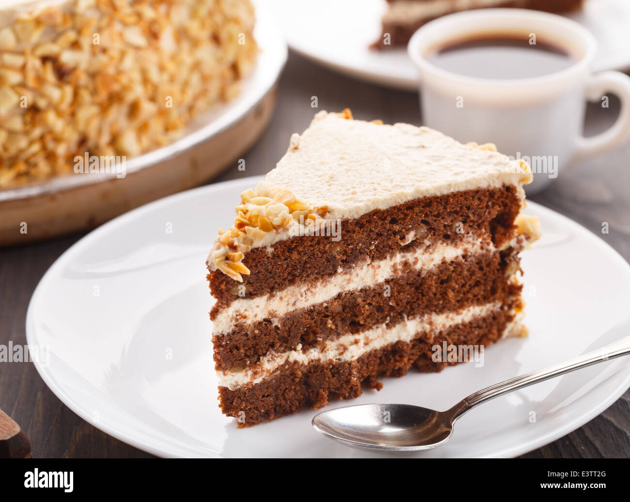 Moco cake with almond Stock Photo - Alamy