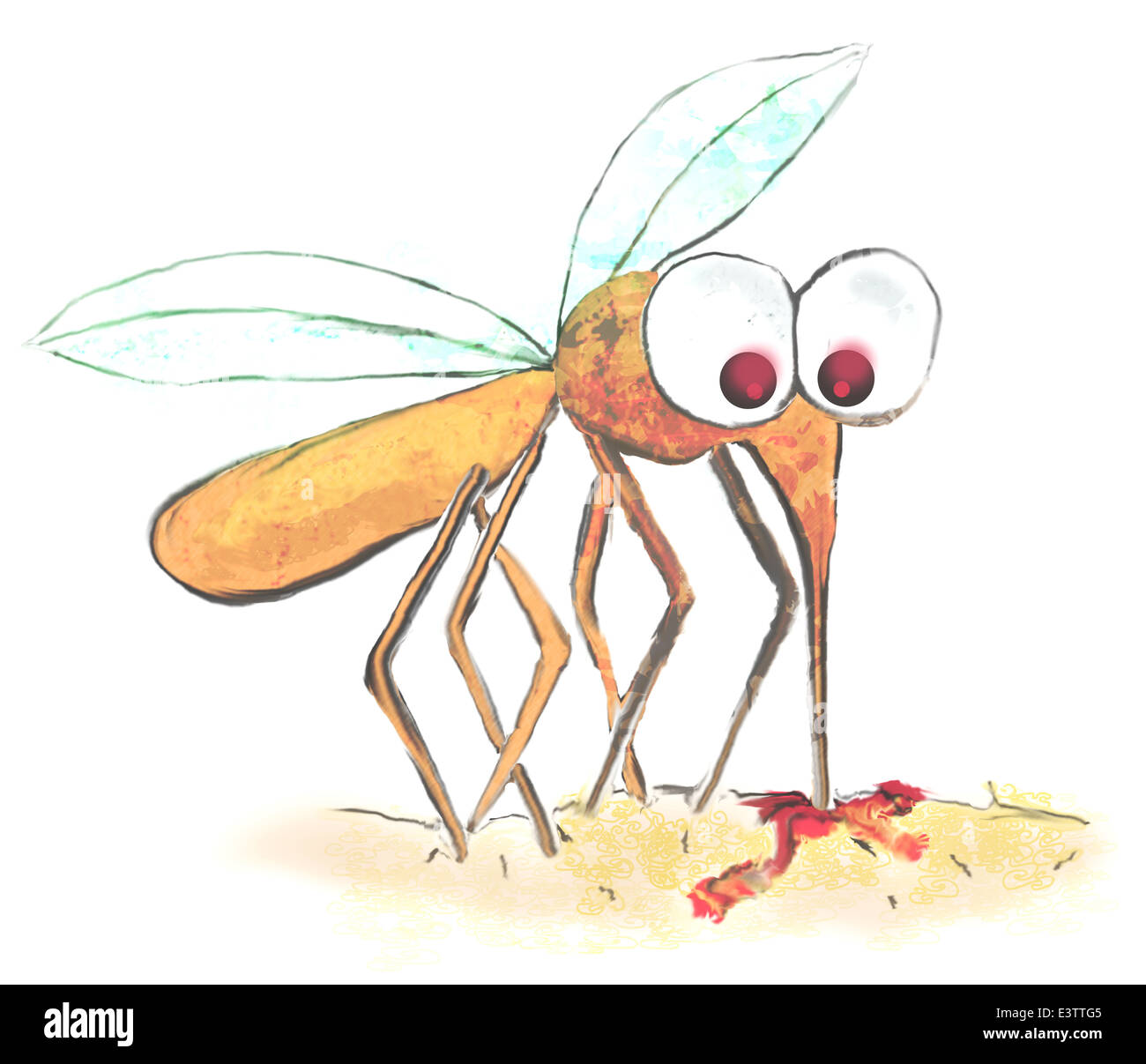 funny illustration of a mosquito Stock Photo - Alamy