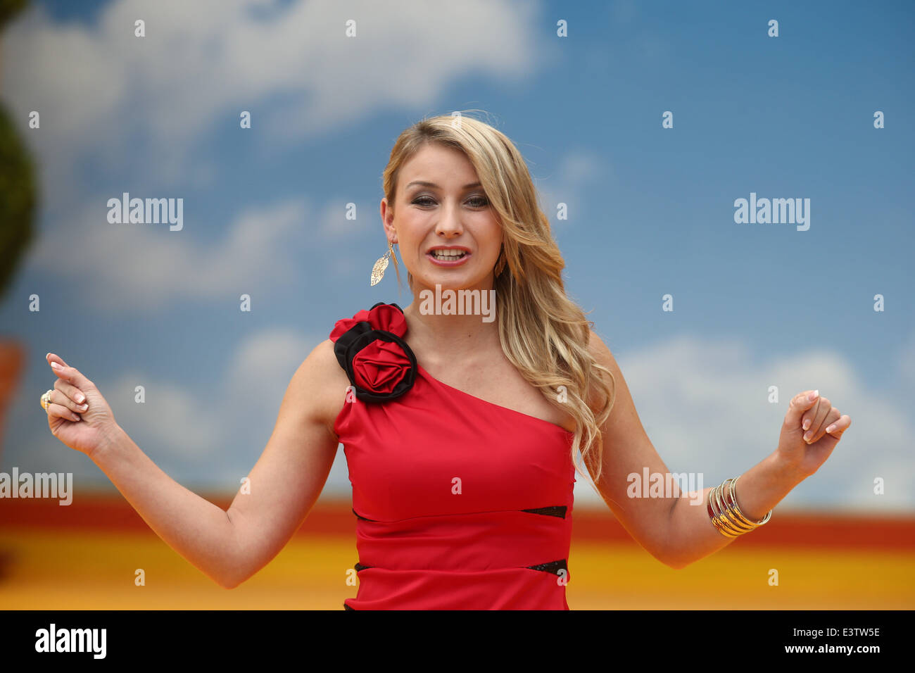 German singer Anna Carina Woitschak performs during the final rehearsal ...