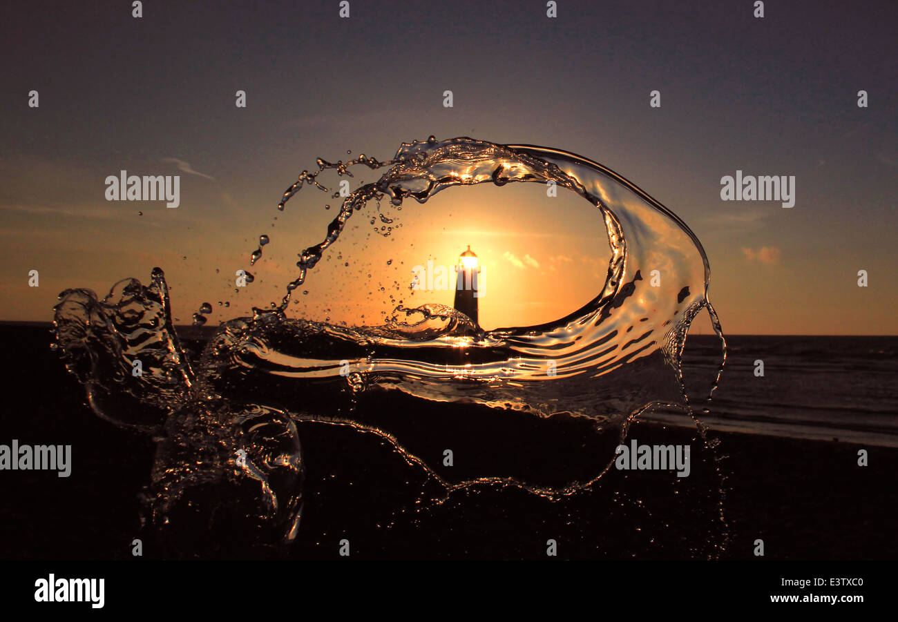Point of Ayr lighthouse Stock Photo - Alamy