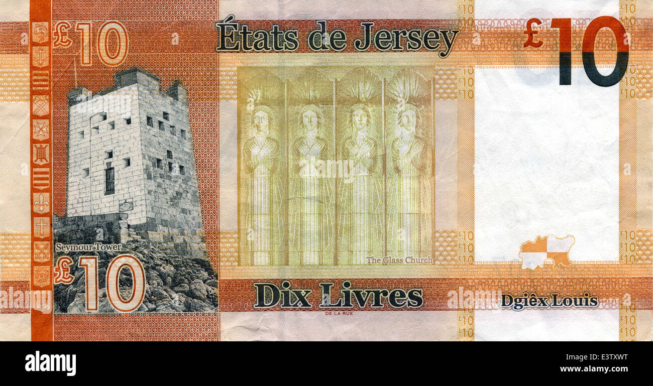 £10.00 note Ten pound note The States of Jersey Stock Photo - Alamy
