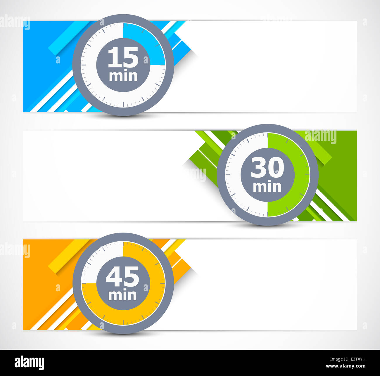 Set of banners with timers Stock Photo - Alamy