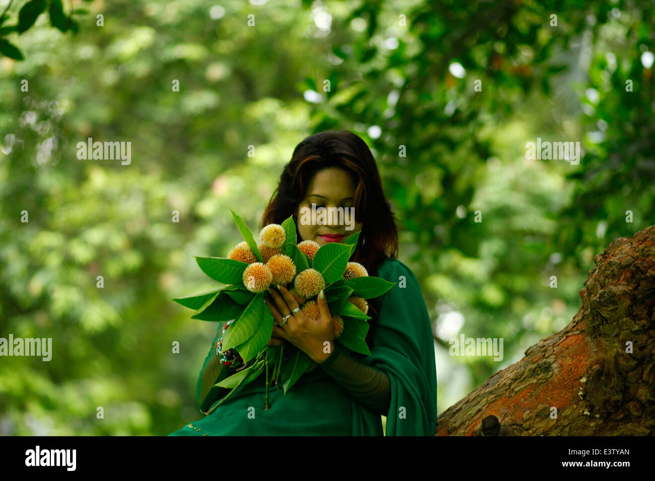 a couple present their love with kadam flowers. The Kadam flower ...