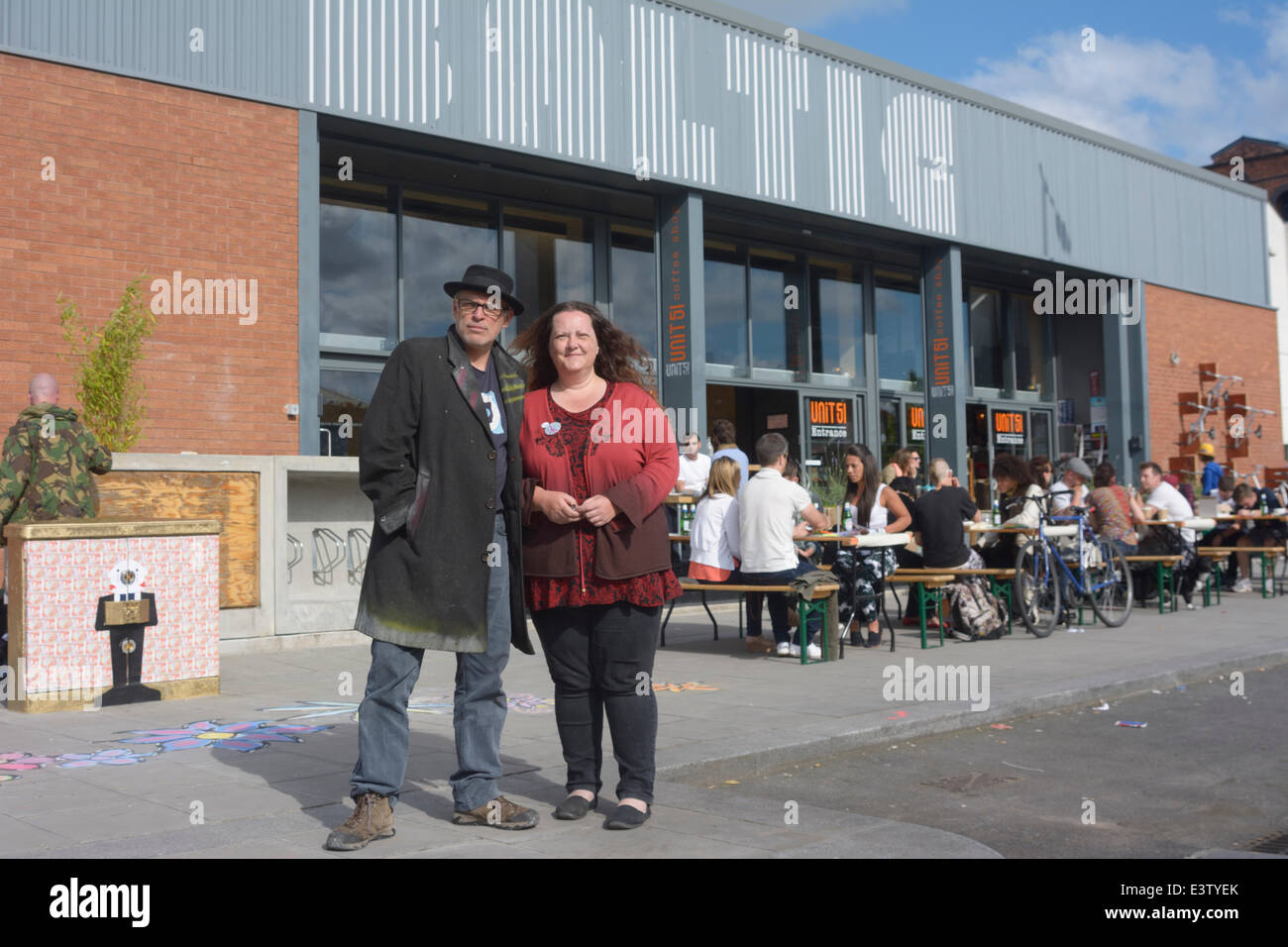 Liverpool, UK. 29th June, 2014. Local artists Tristan Brady-Jacobs and ...
